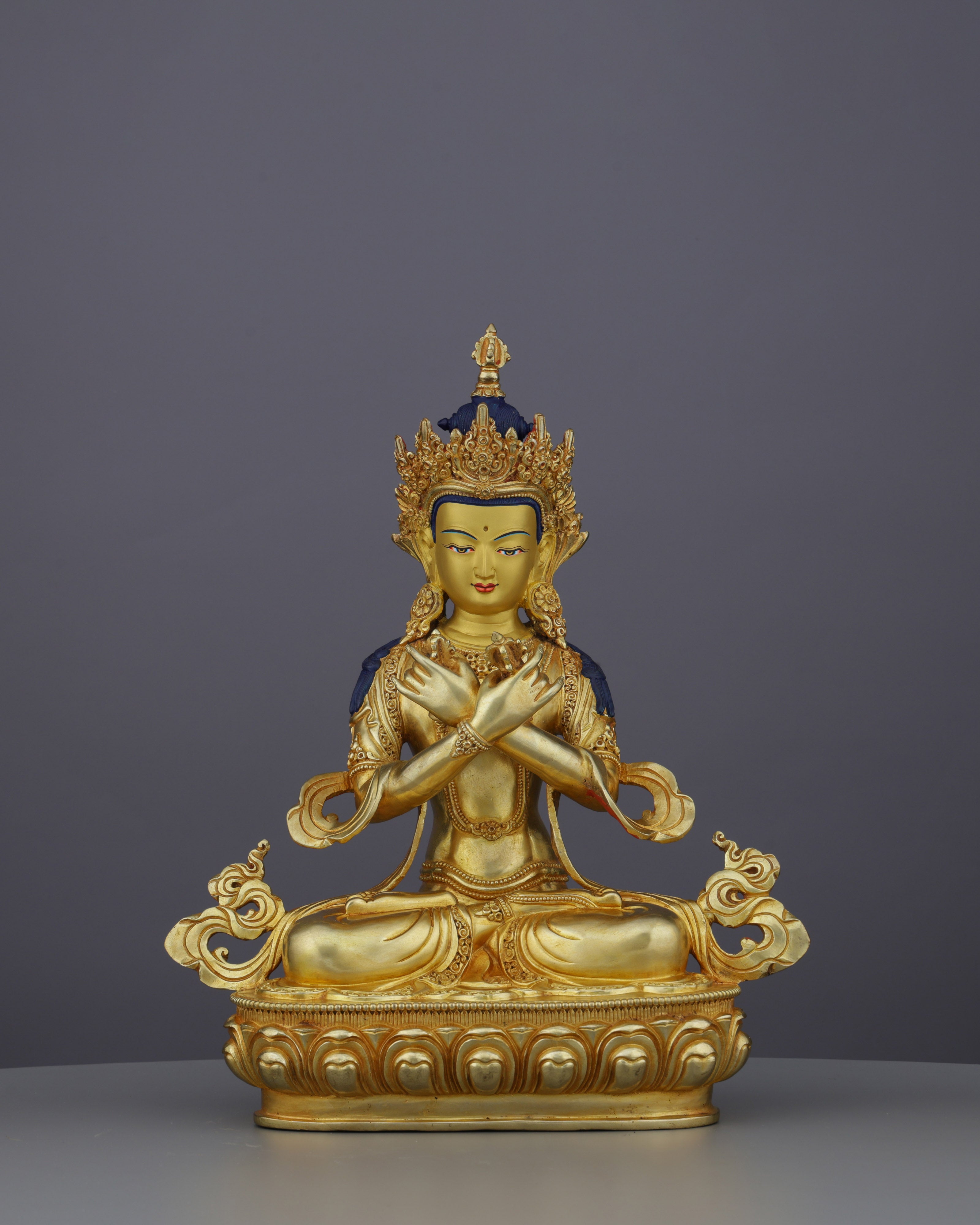 Primordial Wisdom Embodied | Nepalese Handcrafted 24K Gold Gilded Vajr ...